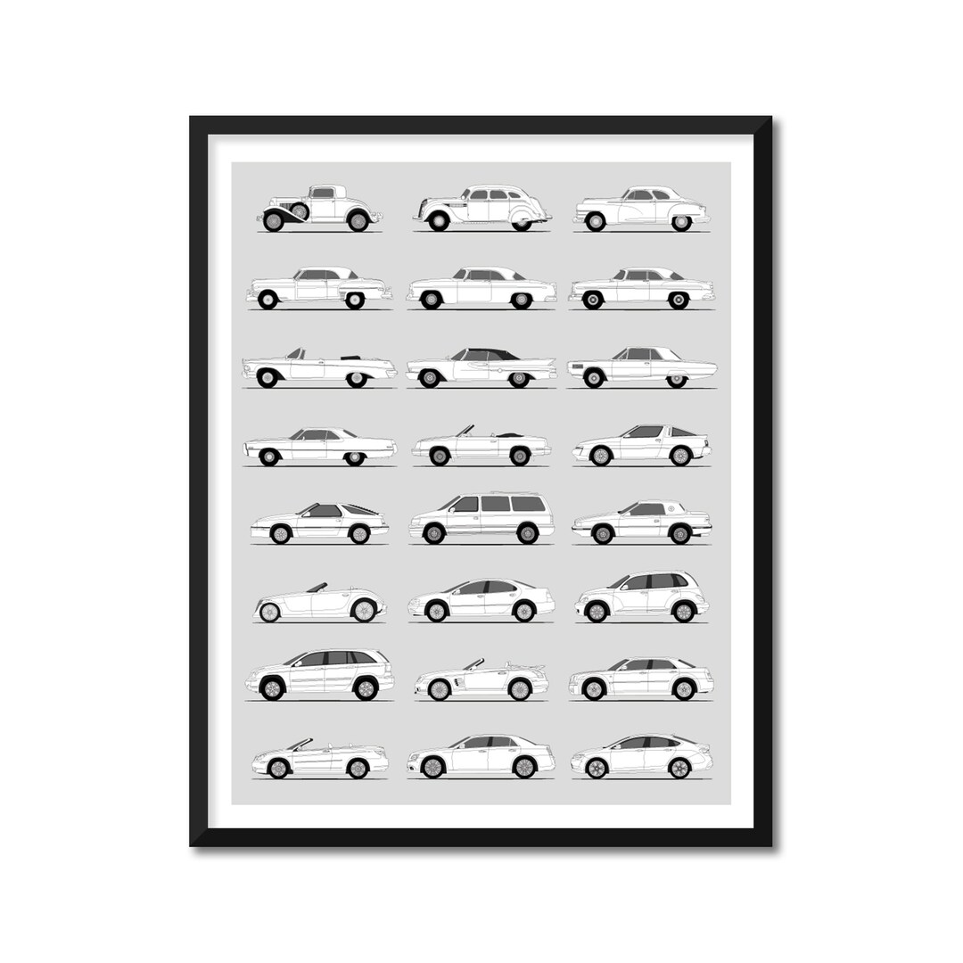 Chrysler Car Poster (side Profile) Print Wall Art Decor of the Best of ...