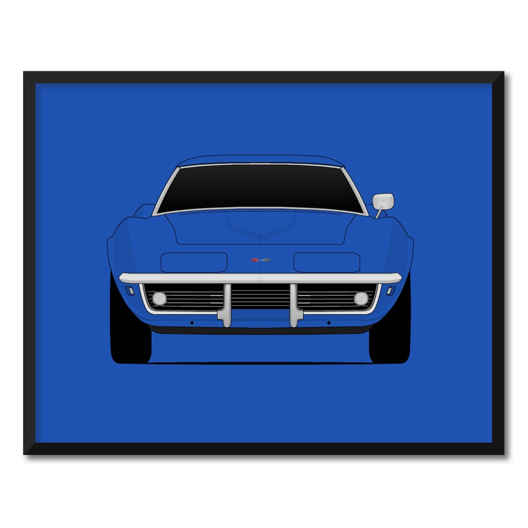 Chevy Corvette C3 (1968-1969) 3rd Generation Car Poster Print Wall Art ...