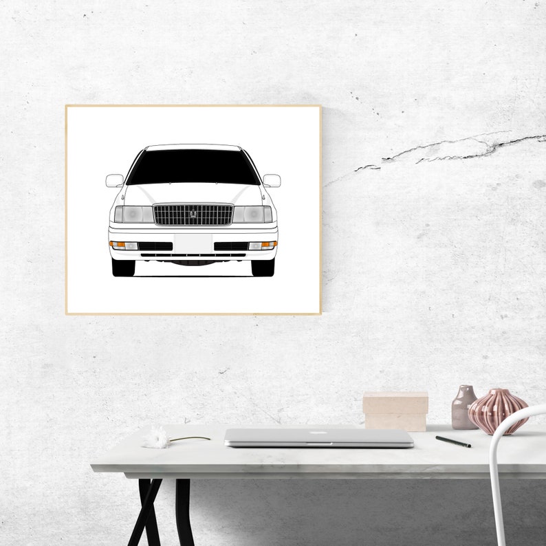 Toyota Crown (1995-2001) S150 10th GEN Poster Print Wall Art Decor CX1 ...