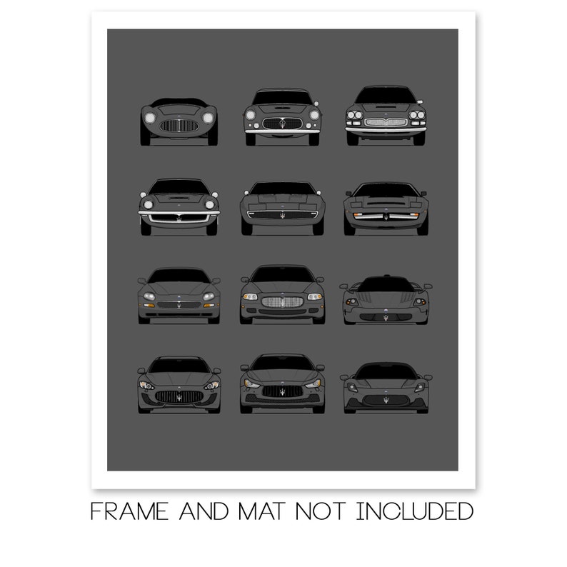Maserati History and Evolution Car Poster Print Wall Art Best of ...
