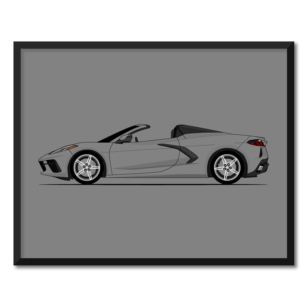 Chevy Corvette Stingray Convertible (2020-present) (side Profile ...