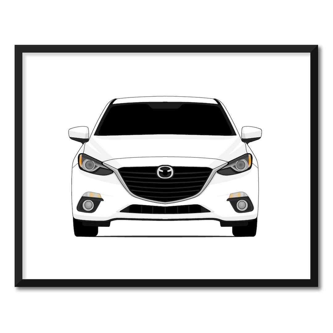 Mazda 3 BM (2014-2016) 3rd Generation Car Poster Print Wall Art Decor ...