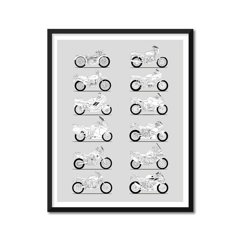 BMW Motorrad Motorcycle Poster Print Wall Art Best BMW Motorbikes ...