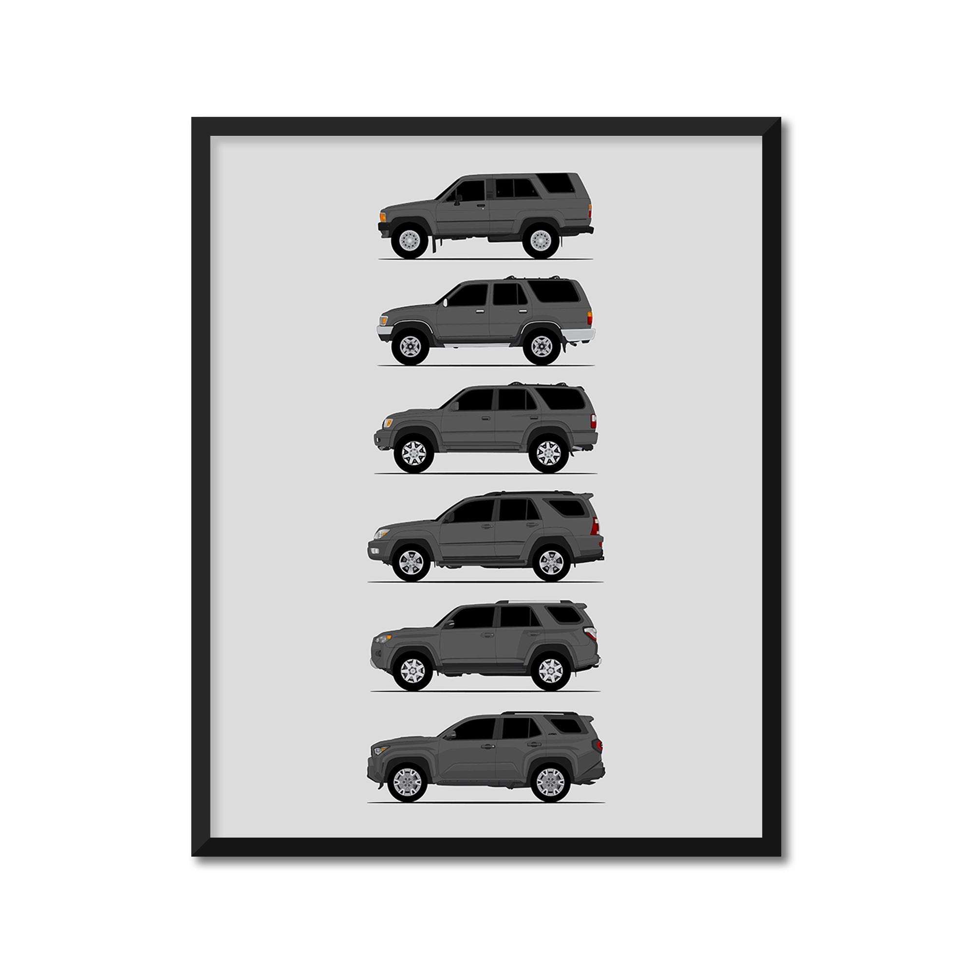 Toyota 4runner Car Poster (side Profile) Print Wall Art Decor of TRD ...
