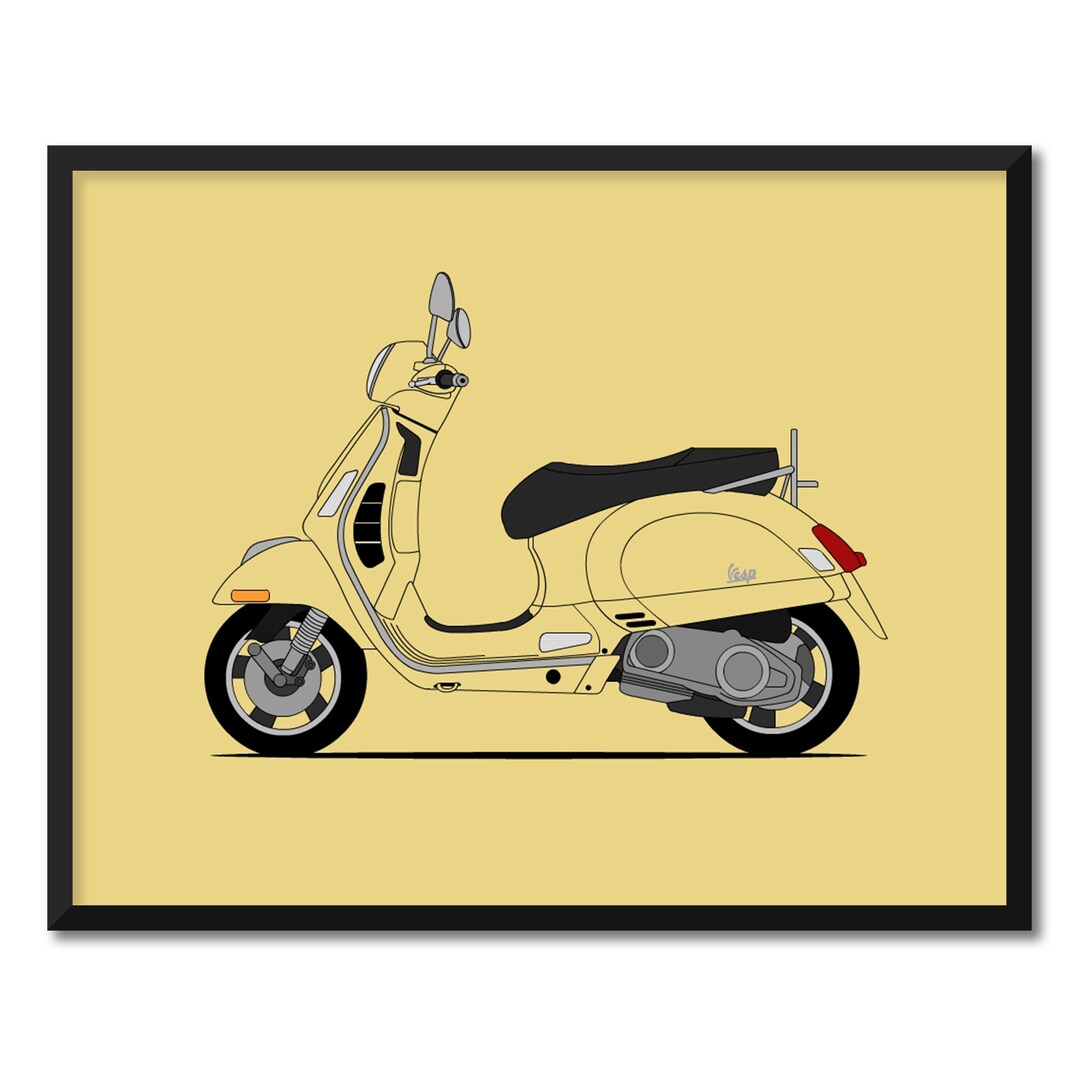 Vespa Vintage Italian Scooter Car Poster Print Wall Art Decor CX1 ...