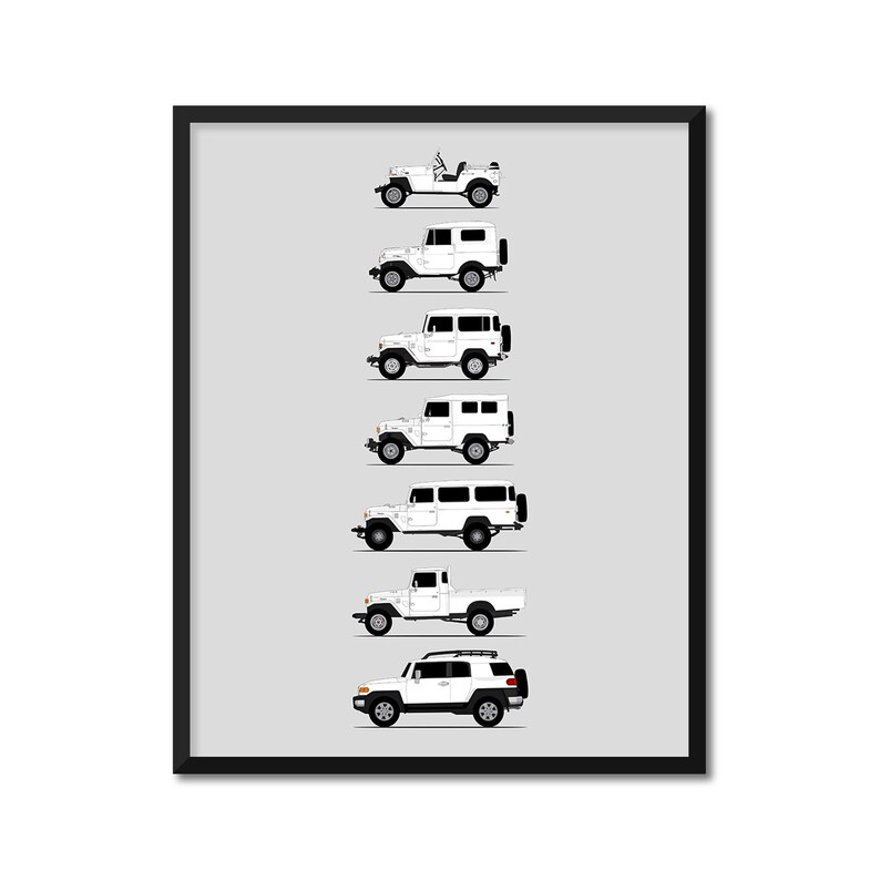 Toyota FJ Cruiser (side Profile) Poster Print Wall Art BJ, FJ25, FJ40 ...