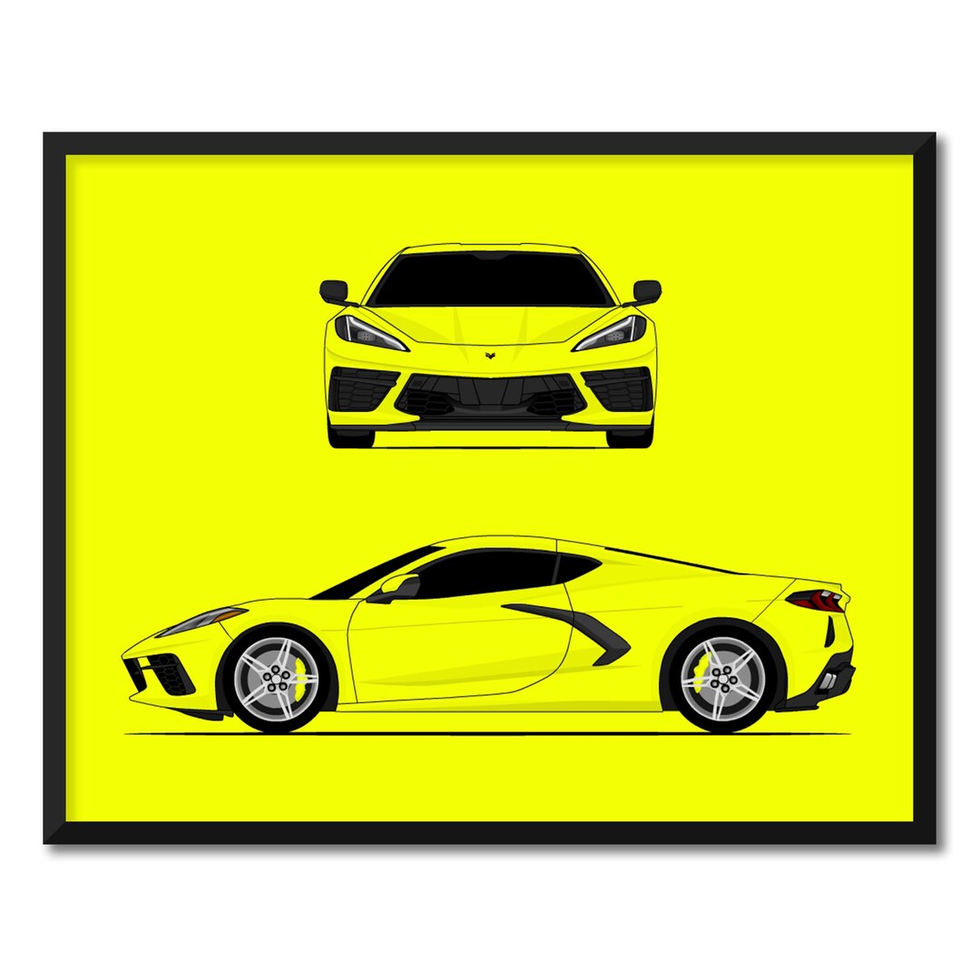 Chevy Corvette Stingray (2020-present) (front and Side) Poster Print ...