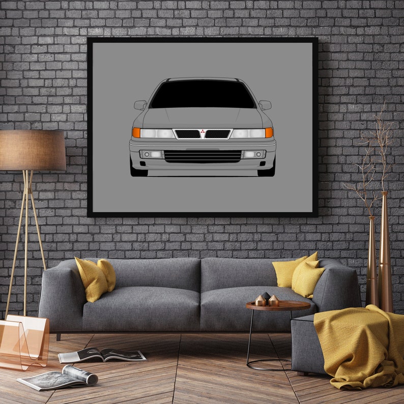 Mitsubishi Galant VR-4 (1987-1992) 6th GEN Car Poster Print Wall Art ...