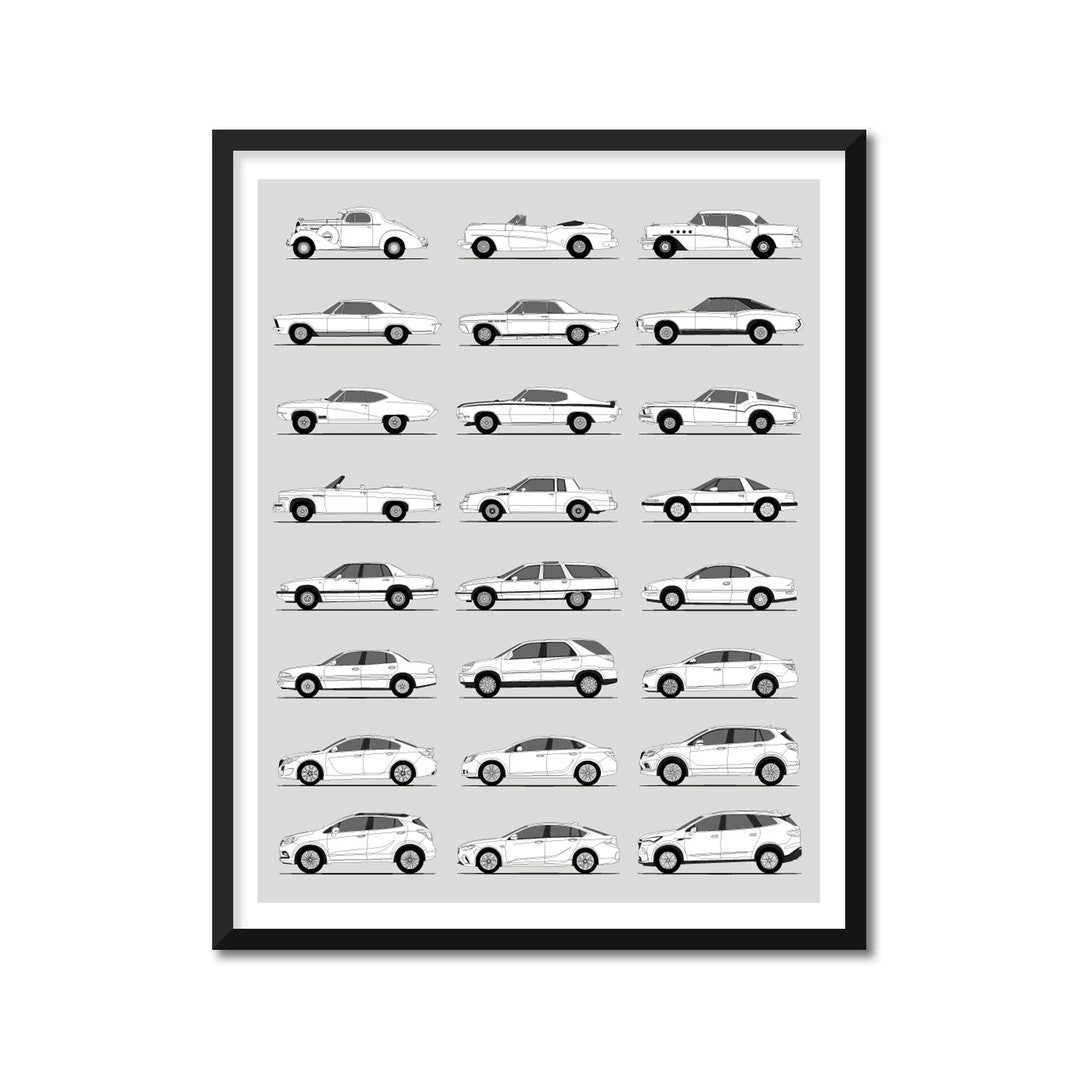 Buick Poster (side Profile) Print Wall Art Decor of the Best of Buick ...