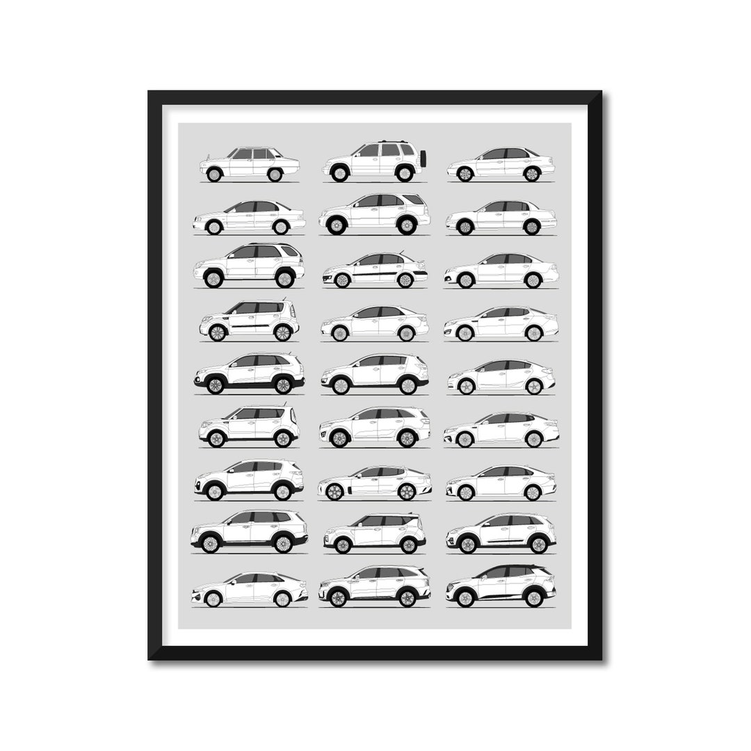Kia Car Poster (side Profile) Print Wall Art Decor of the Best of Kia ...