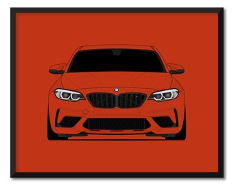 BMW M2 F87 2019-2022 Facelift Inspired Car Poster Print Wall Art Decor CX1 unframed - Etsy