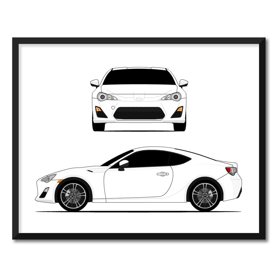 Toyota (scion) FR-S (2012-2016) (front and Side) Gen 1 Poster Print ...