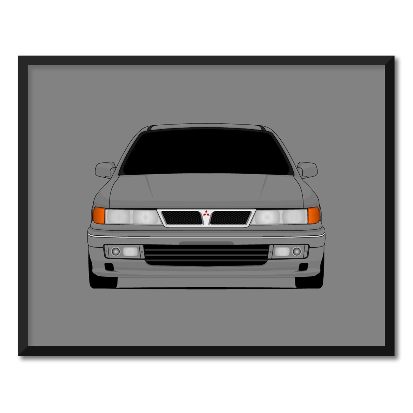 Mitsubishi Galant VR-4 (1987-1992) 6th GEN Car Poster Print Wall Art ...