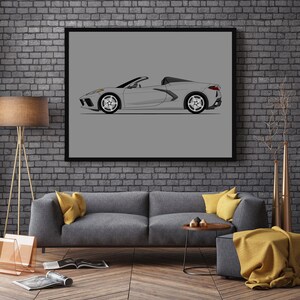 Chevy Corvette Stingray Convertible (2020-present) (side Profile ...