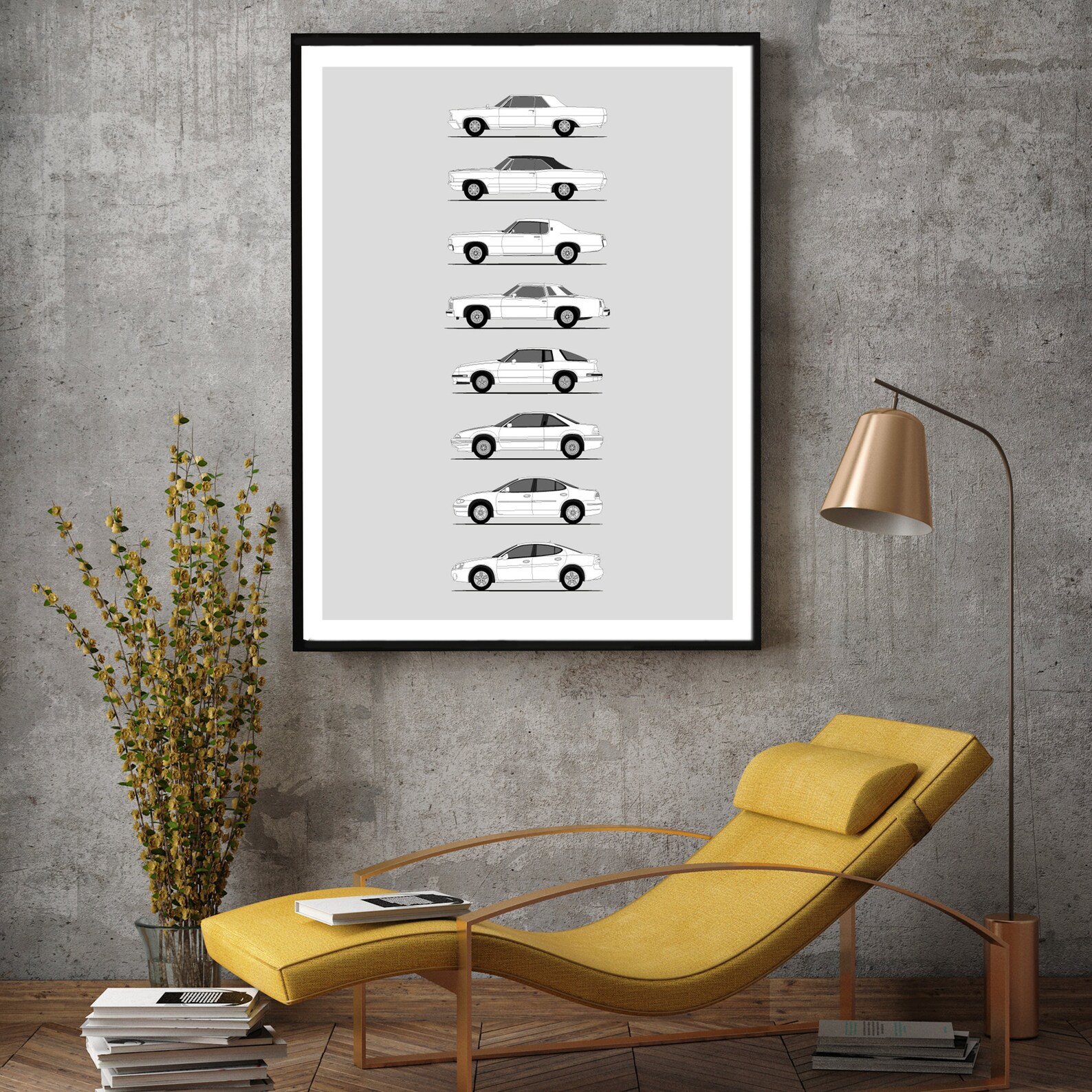 Pontiac Grand Prix Car Poster (side Profile) Print of the Pontiac Grand ...