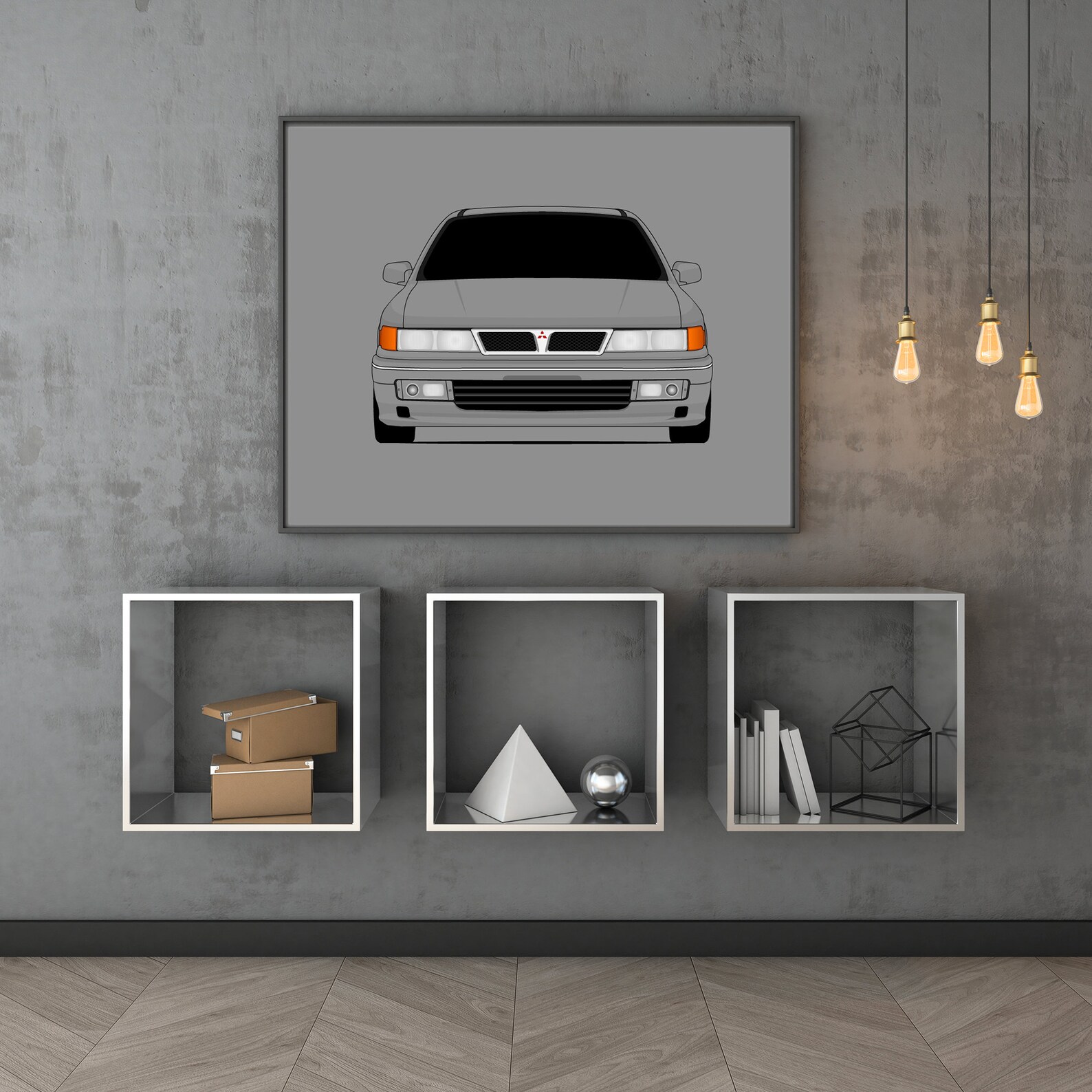 Mitsubishi Galant VR-4 (1987-1992) 6th GEN Car Poster Print Wall Art ...