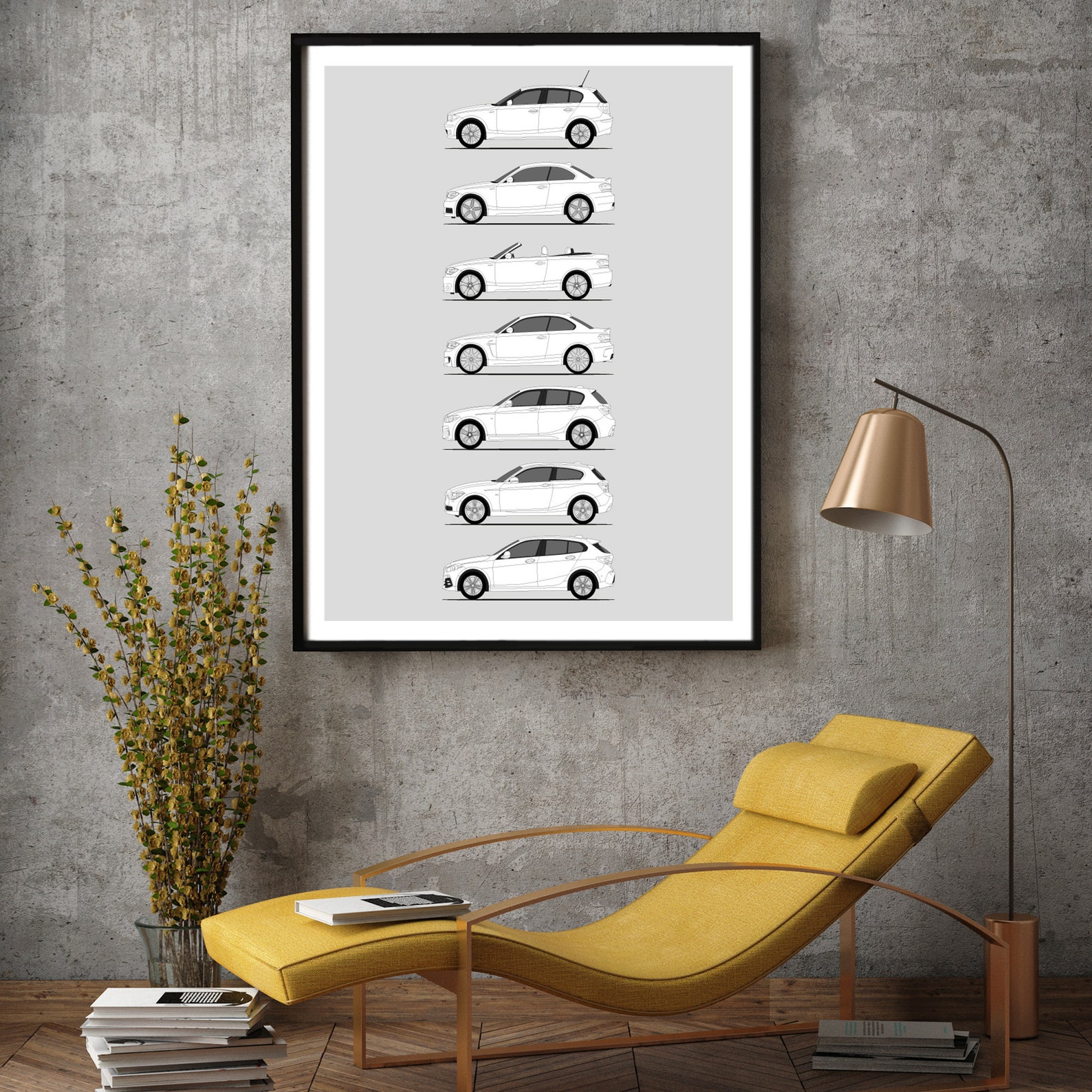 BMW 1 Series Car Poster (side Profile) Print Wall Art of BMW 1 Series ...