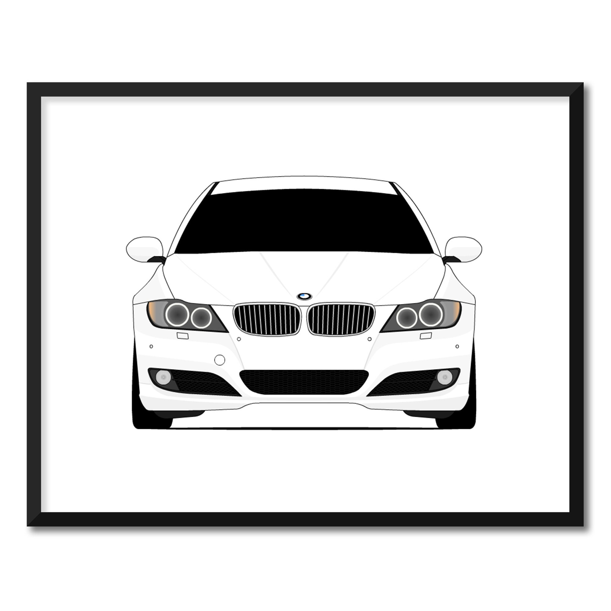 BMW 3 Series 335i LCI Sedan E90 (2009-2010) Car Poster Print Wall Art ...