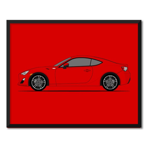 Scion FRS GT86 2012-2016 side Profile Inspired Car Poster - Etsy