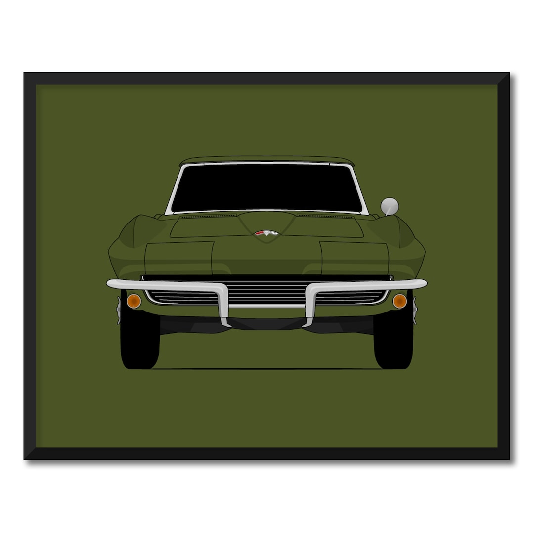 Chevy Corvette C2 (1964-1967) 2nd Generation Car Poster Print Wall Art ...