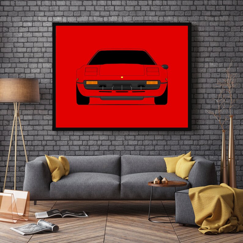 Ferrari 308 GTB (1975-1985) Poster Print Wall Art Decor CX1 (unframed ...