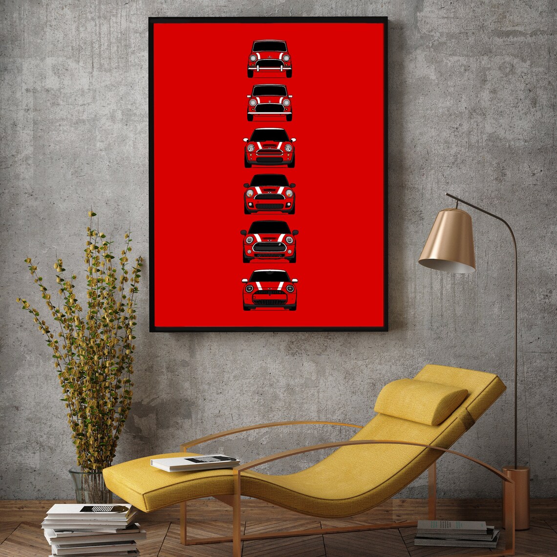 Mini Cooper Generations Car Poster Print Wall Art Decor of the History ...