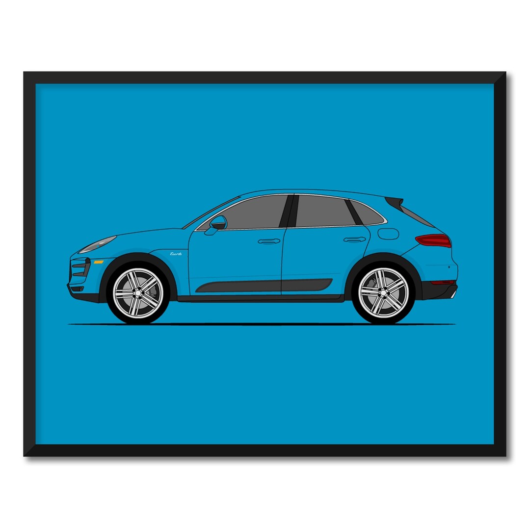 Porsche Macan Turbo S (2014-2018) (side Profile) Inspired Car Poster ...