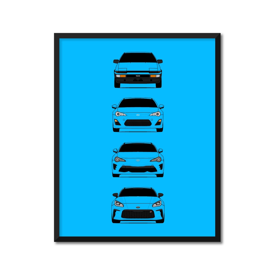 Toyota (scion) FR-S 86 Inspired Car Poster Print Wall Art History and ...