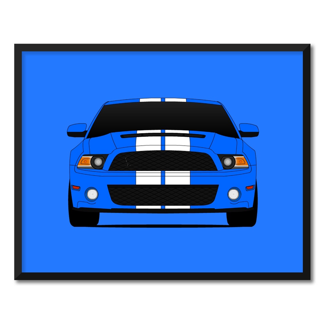 Shelby GT500 S197 (2010-2012) Inspired Car Poster Print Wall Art Decor ...