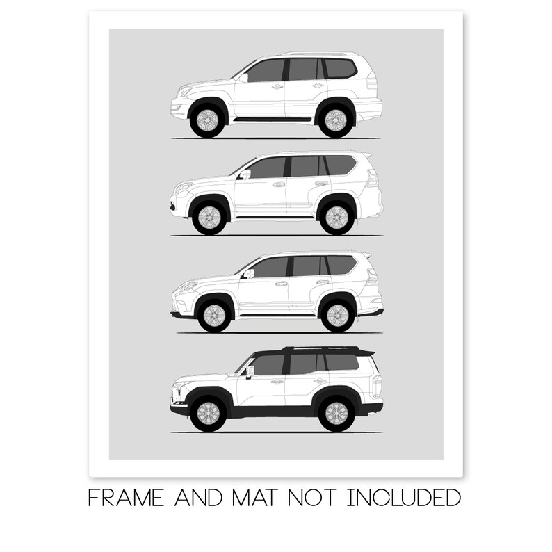 Lexus GX Car Poster (side Profile) Print Wall Art Decor Lexus GX 470 ...