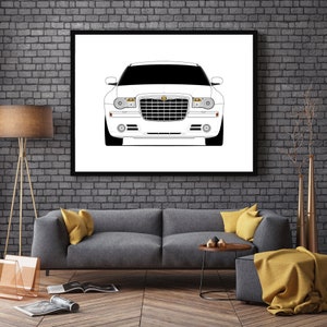 Chrysler 300C SRT8 (2005-2010) Inspired Car Poster Print Wall Art Decor ...