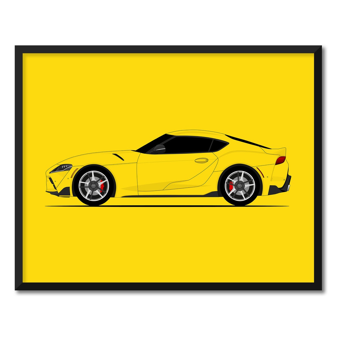 Toyota Supra (2020-present) A90 J29/DB MK5 (side Profile) Car Poster ...