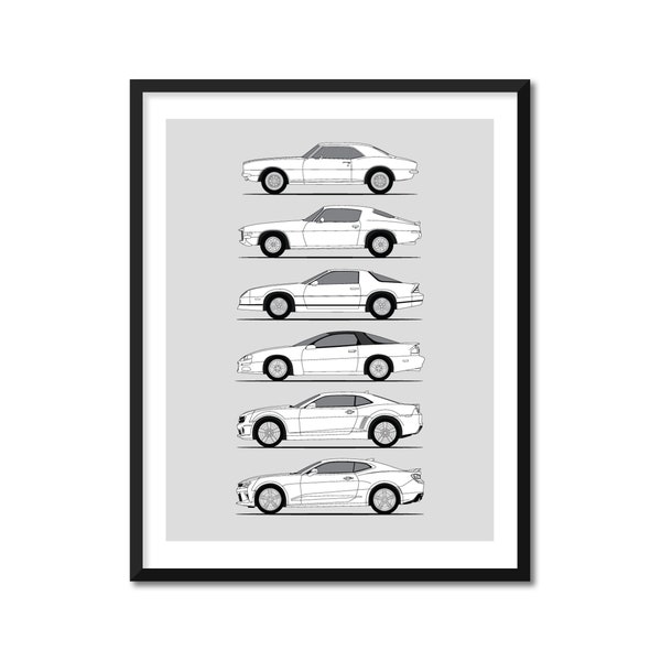 Camaro Generations Poster - Etsy