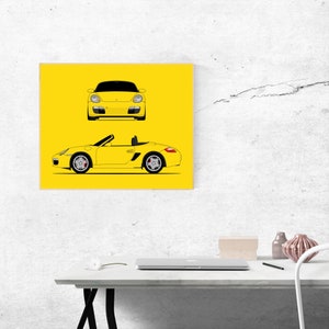 Porsche Boxster 987 (2004-2008) (front and Side) Car Poster Print Wall ...