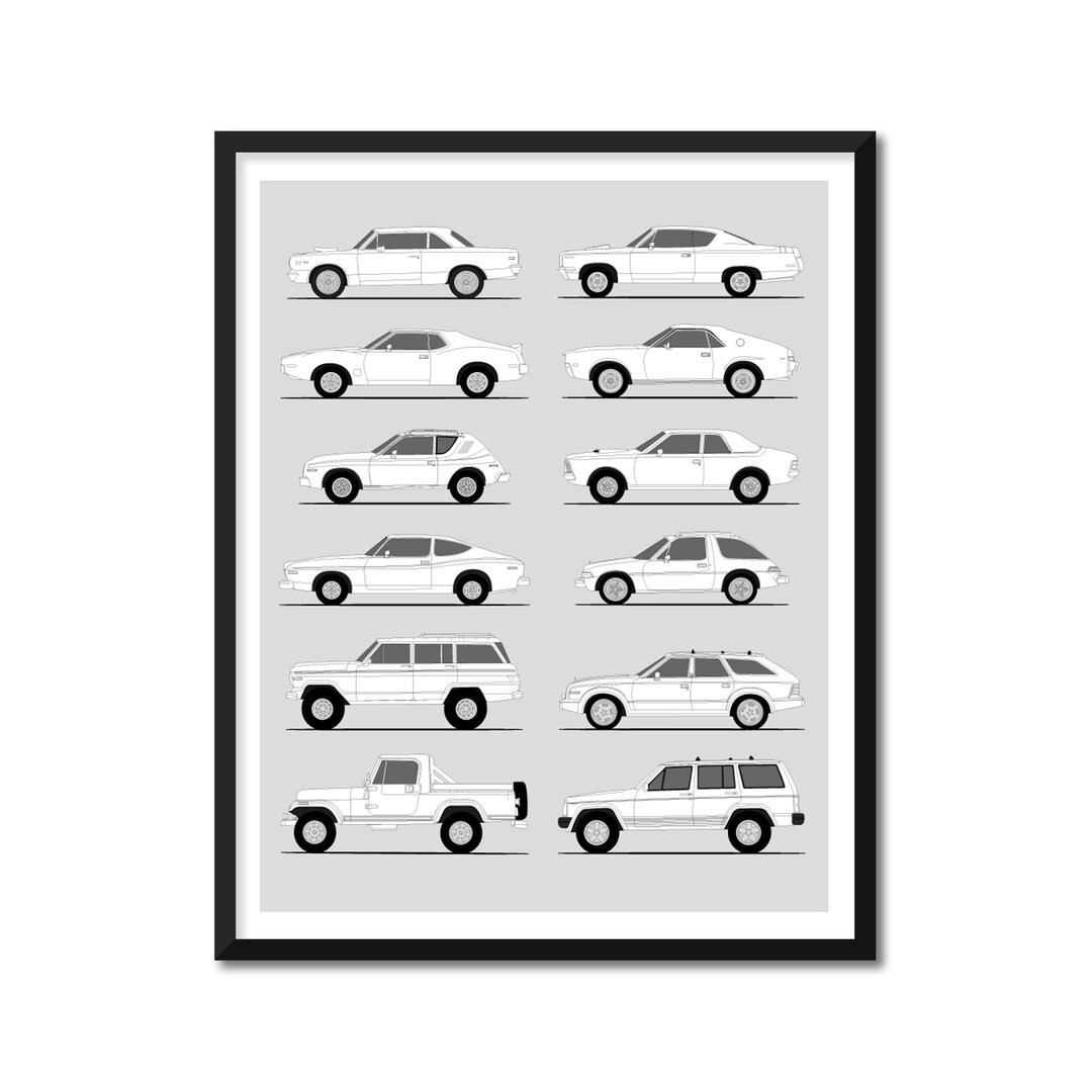 AMC Poster (side Profile) Print Wall Art Decor Best of American Motors ...