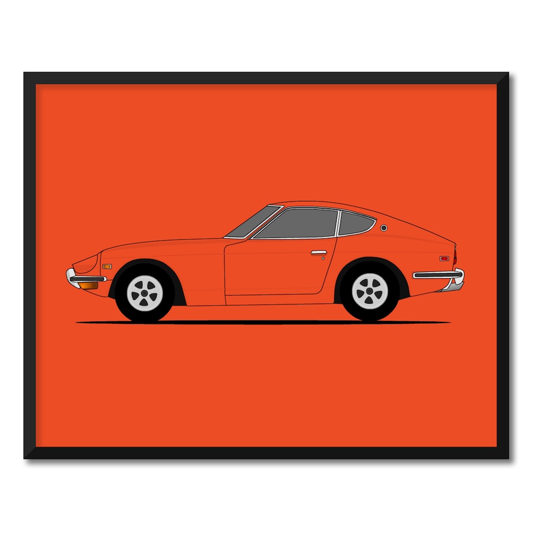 Datsun 240Z (1970-1973) (side Profile) Car Poster Print Wall Art Decor ...