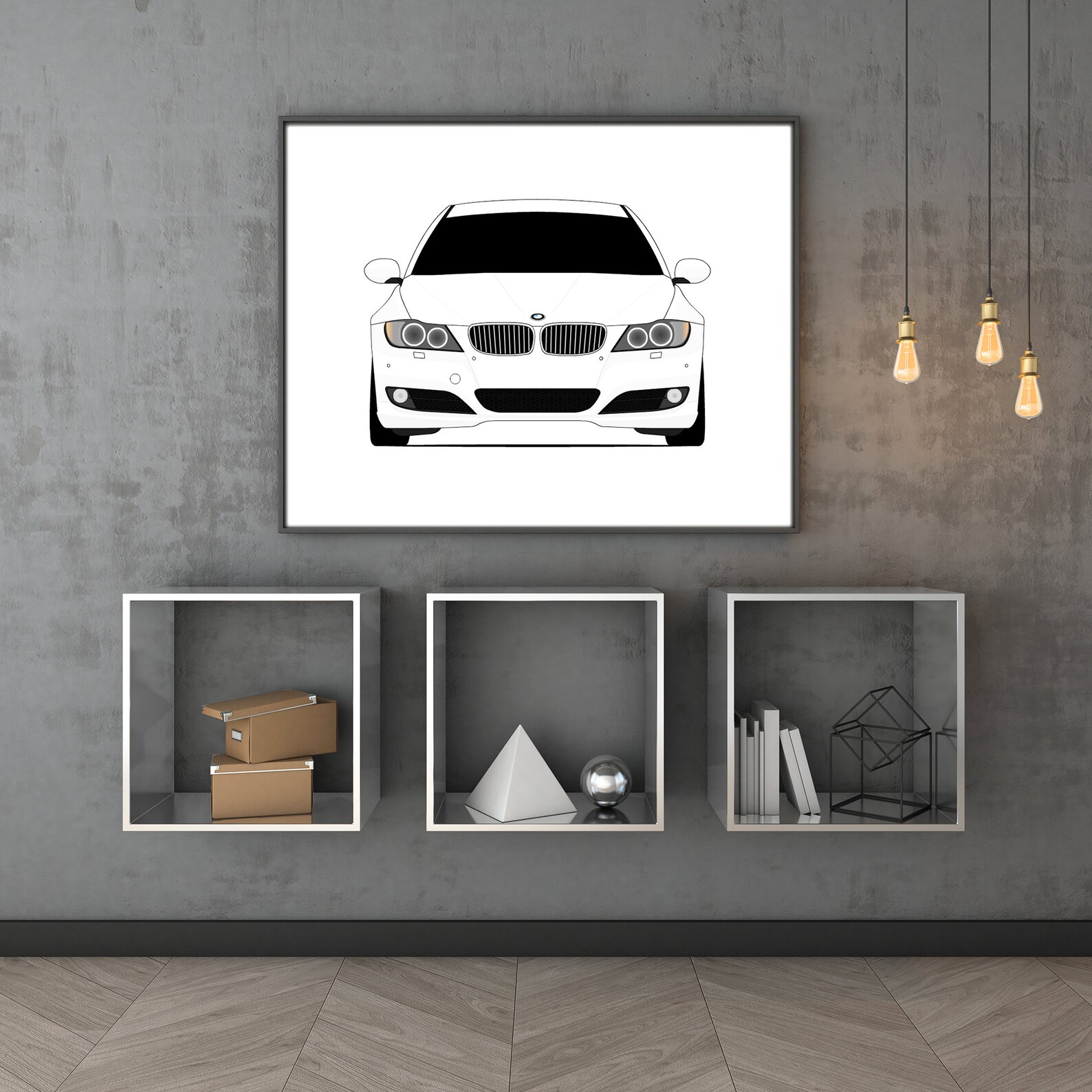 BMW 3 Series 335i LCI Sedan E90 (2009-2010) Car Poster Print Wall Art ...