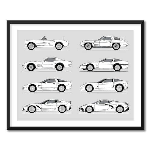 Chevrolet Corvette Evolution Poster - Etsy