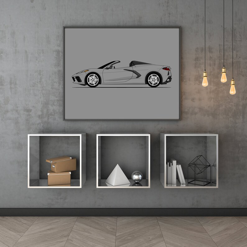 Chevy Corvette Stingray Convertible (2020-present) (side Profile ...