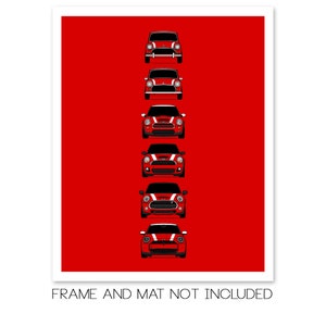 Mini Cooper Generations Inspired Car Poster Print Wall Art Decor of the ...