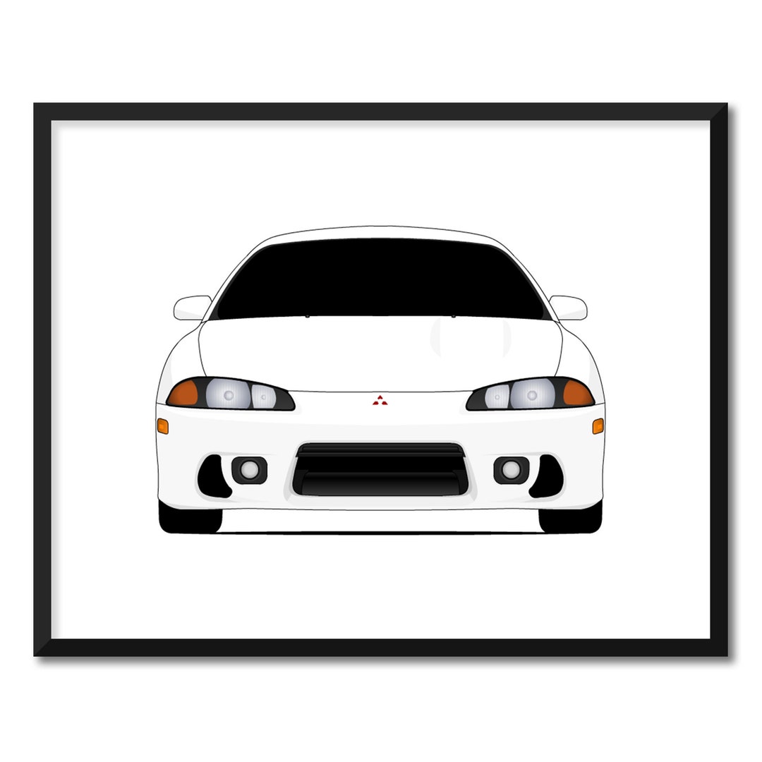 Mitsubishi Eclipse DSM (1997-1999) 2nd Generation Facelift Car Poster ...
