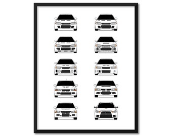 Mitsubishi Lancer Evolution Generations evo I to Evo X Inspired Car ...