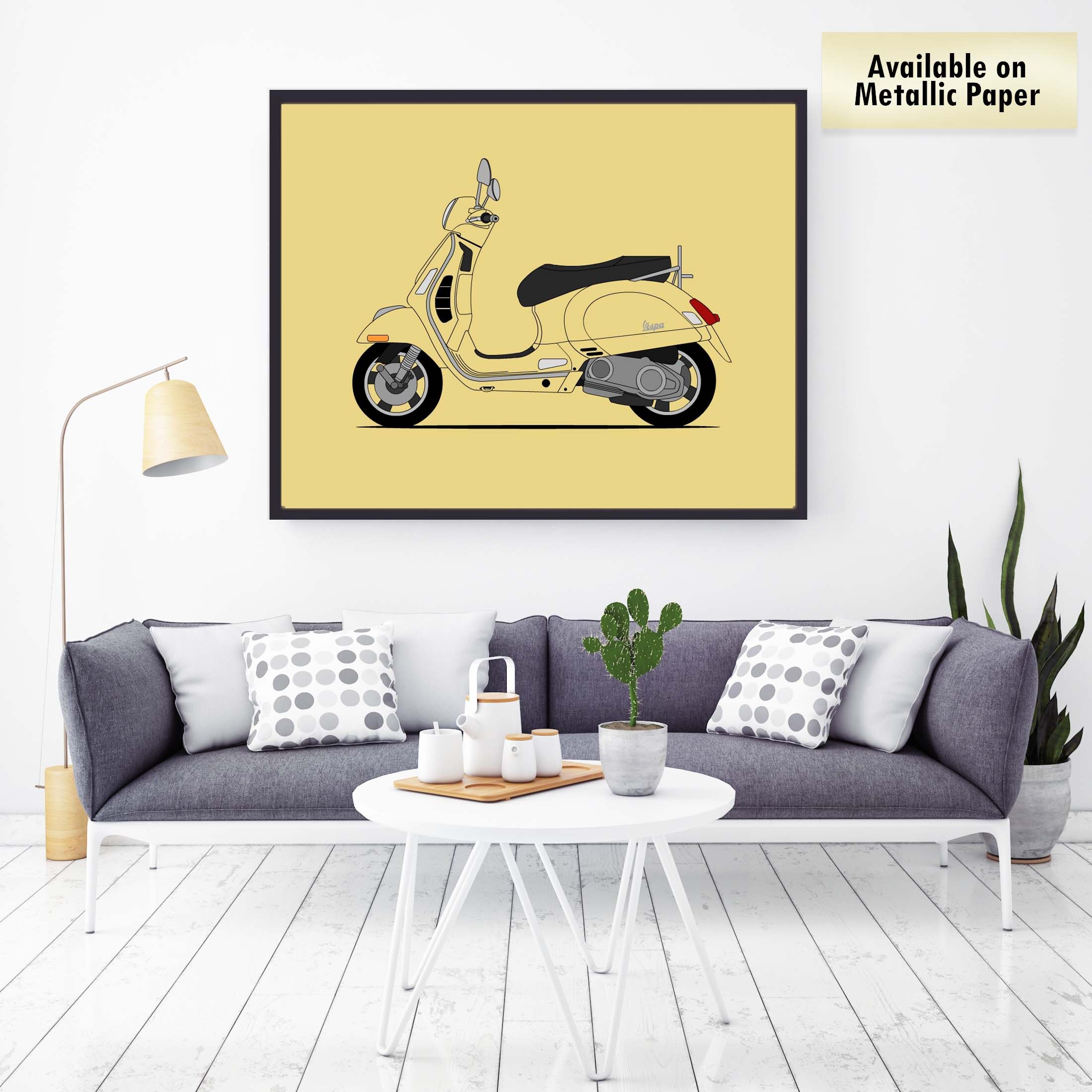 Vespa Vintage Italian Scooter Car Poster Print Wall Art Decor CX1 ...
