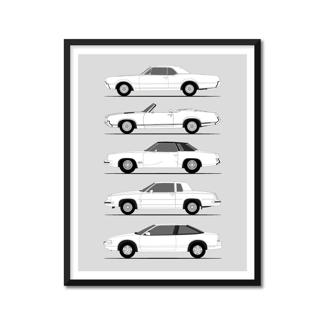 Oldsmobile Cutlass Supreme Inspired Car Poster (side Profile) Print of ...