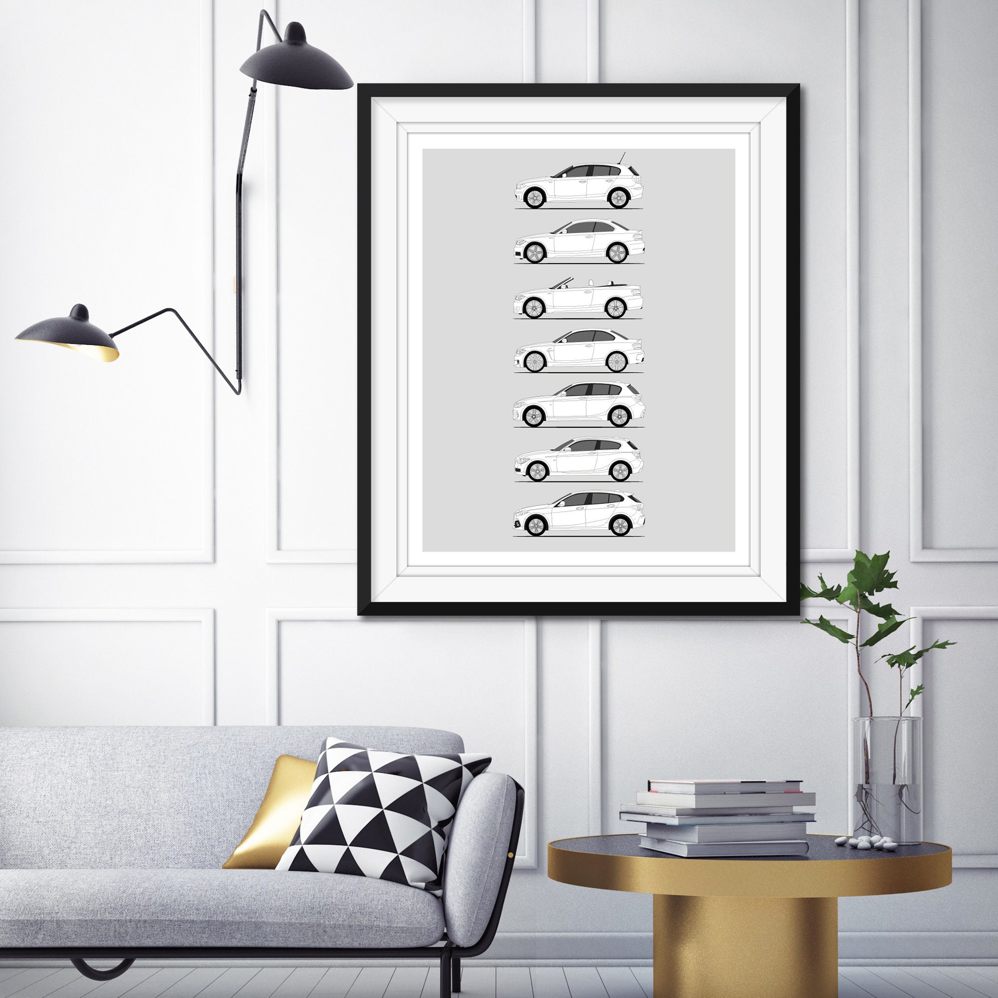BMW 1 Series Car Poster (side Profile) Print Wall Art of BMW 1 Series ...