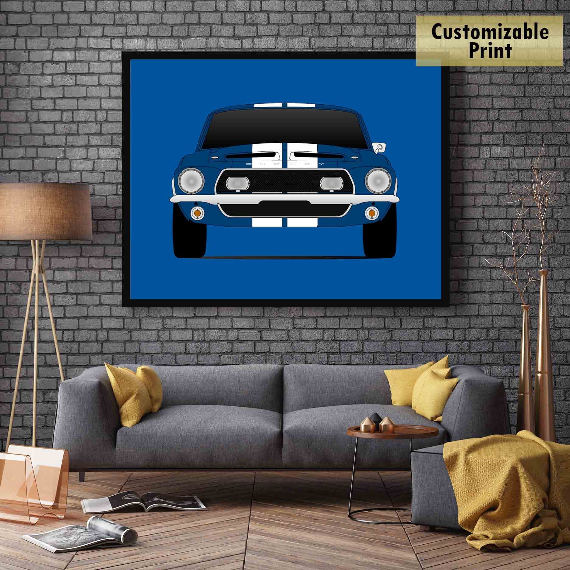 Ford Mustang 1968 Shelby GT500KR Cobra Car Poster Print Wall | Etsy