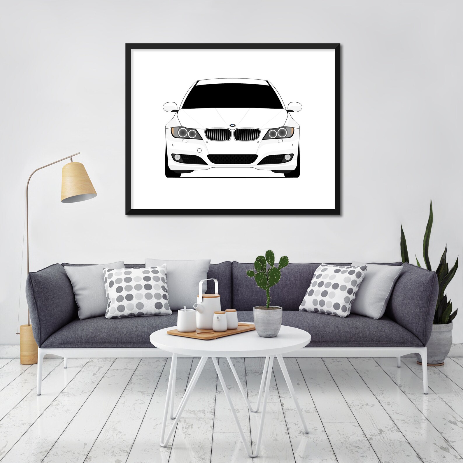 BMW 3 Series 335i LCI Sedan E90 (2009-2010) Car Poster Print Wall Art ...