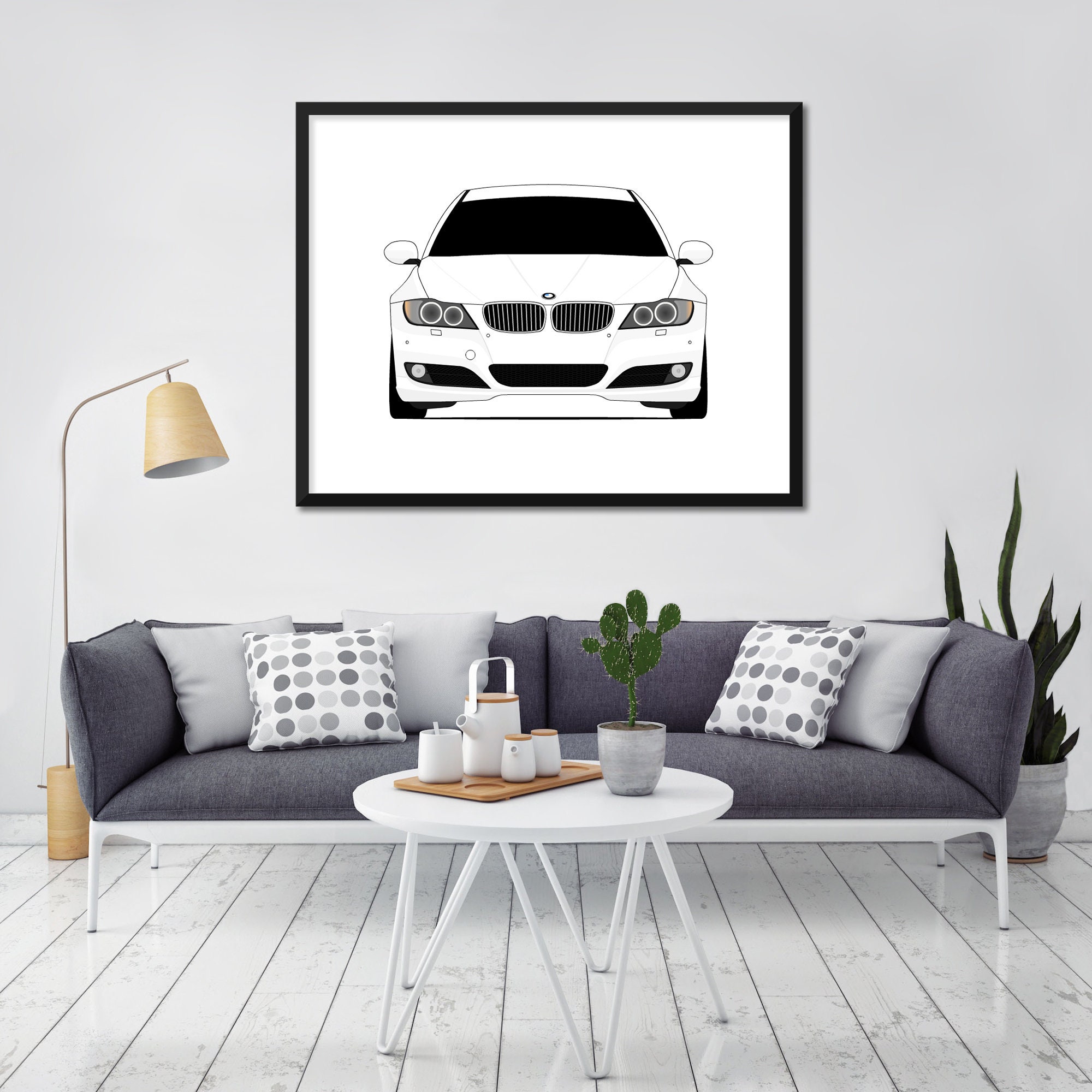 BMW 3 Series 335i LCI Sedan E90 (2009-2010) Car Poster Print Wall Art ...