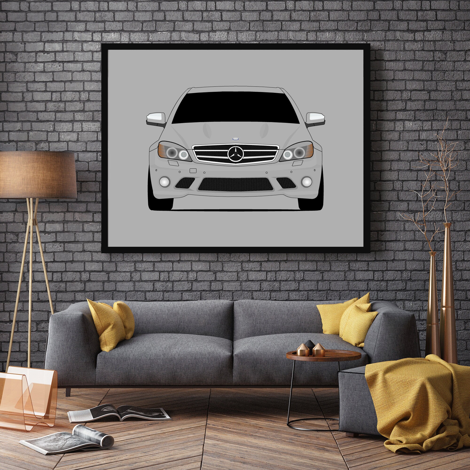 Art & Collectibles Digital Prints Gray Grey Side Profile Horizontal ...
