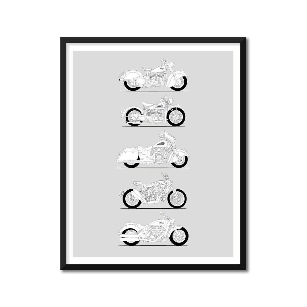 Indian Motorcycle Inspired Poster Print Wall Art Best of Indian ...